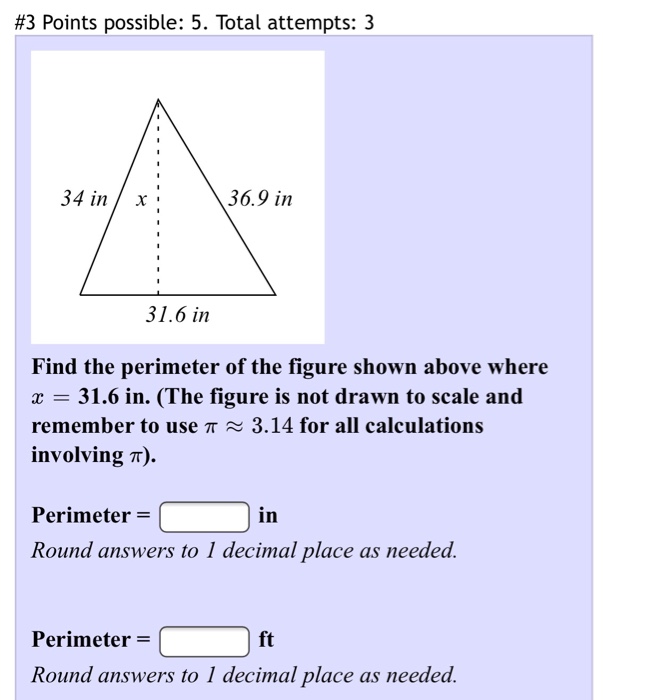 Solved #3 Points possible: 5. Total attempts: 3 34 inx 36.9 | Chegg.com