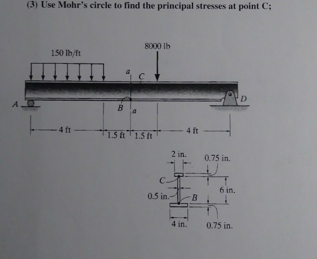 Solved (3) Use Mohr's circle to find the principal stresses | Chegg.com