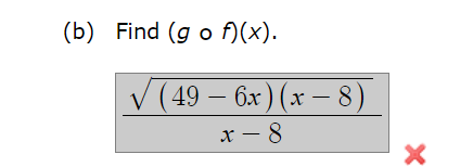 Solved Consider the following functions. f(x)=x−81,g(x)=x−6 | Chegg.com