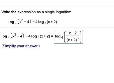 Solved Write the expression as a single logarithm. log, (x2 | Chegg.com