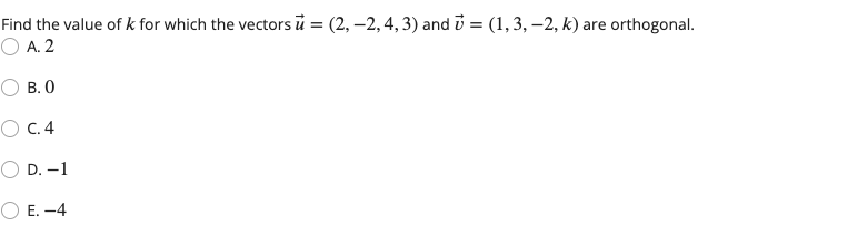 Solved Find the value of k for which the vectors | Chegg.com