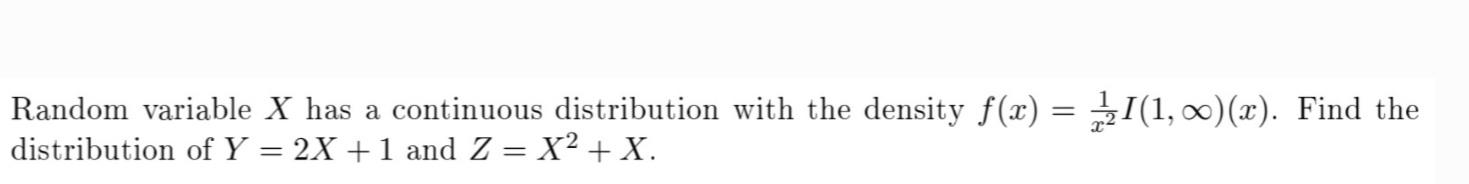 Solved Random variable X has a continuous distribution with | Chegg.com
