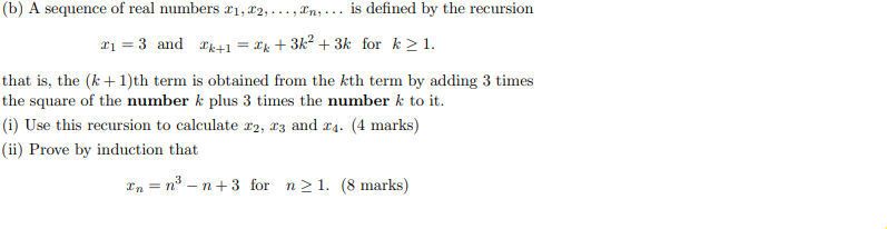 Solved (b) A sequence of real numbers 21, 22, ..., Ang... is | Chegg.com