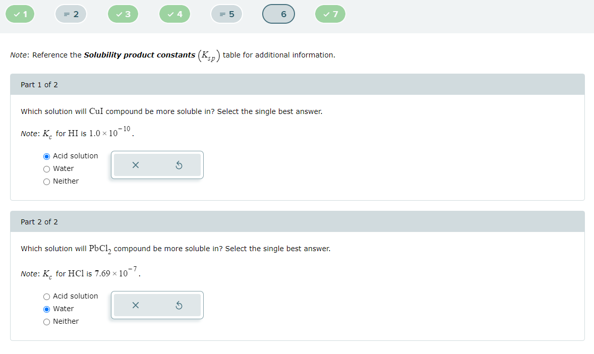 Solved Note: Reference the Solubility product constants | Chegg.com