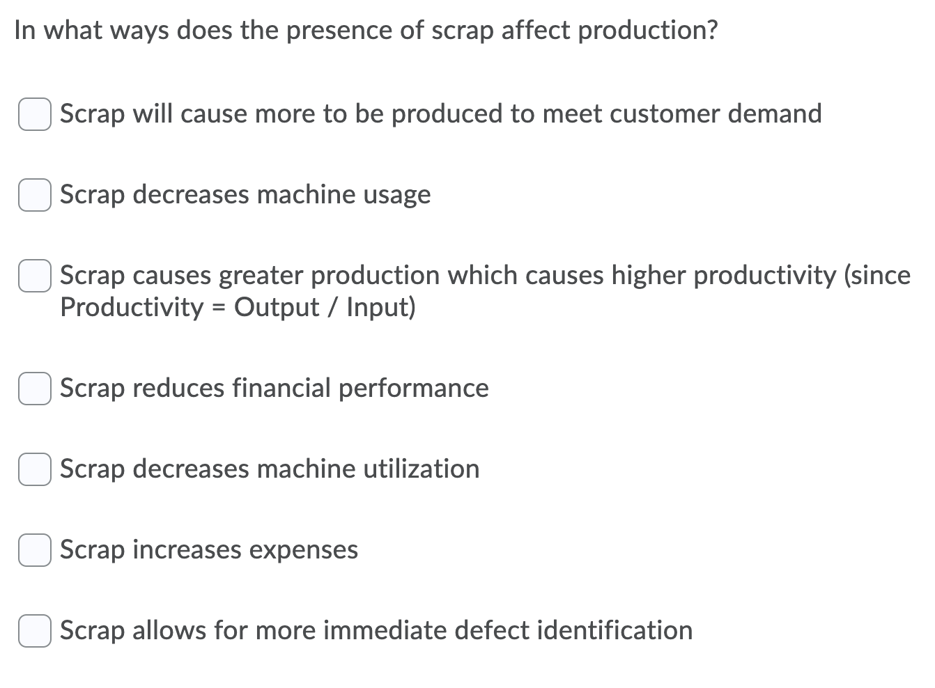 Solved In what ways does the presence of scrap affect | Chegg.com