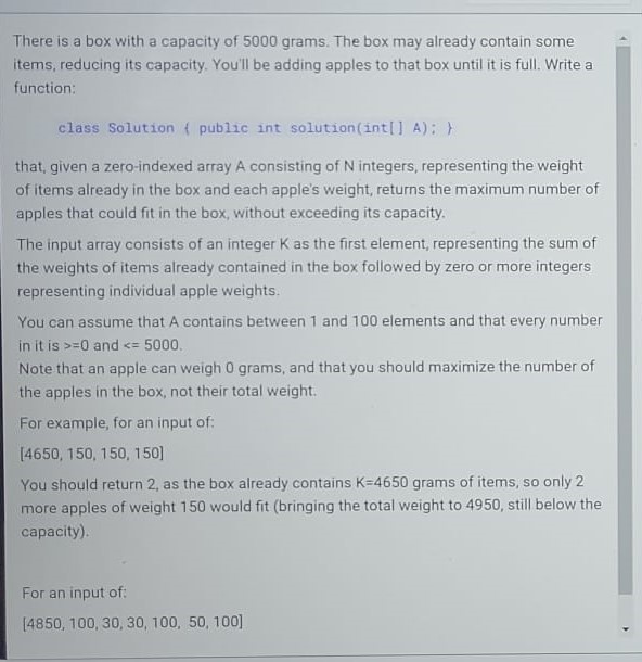 Solved There is a box with a capacity of 5000 ﻿grams. The | Chegg.com