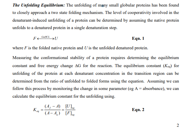 Denaturation of Myoglobin through absorbance in | Chegg.com