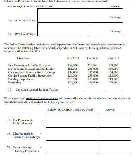 Solved Lab 1 - Math \& Eavironmental Science DIRECTIONS: Use | Chegg.com