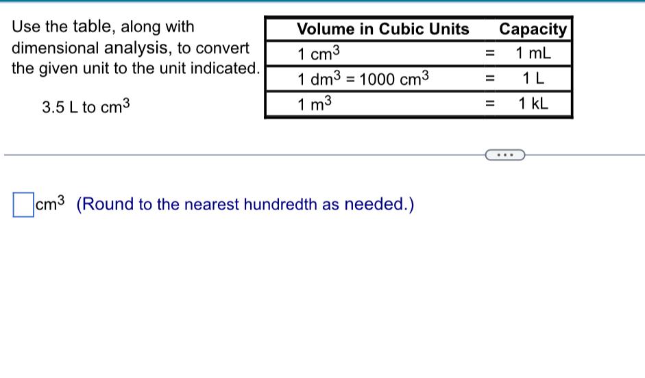 Solved Use the table, along with dimensional analysis, to | Chegg.com