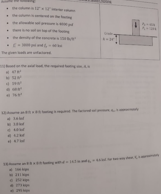 - the column is 12′′×12′′ interior column - the | Chegg.com
