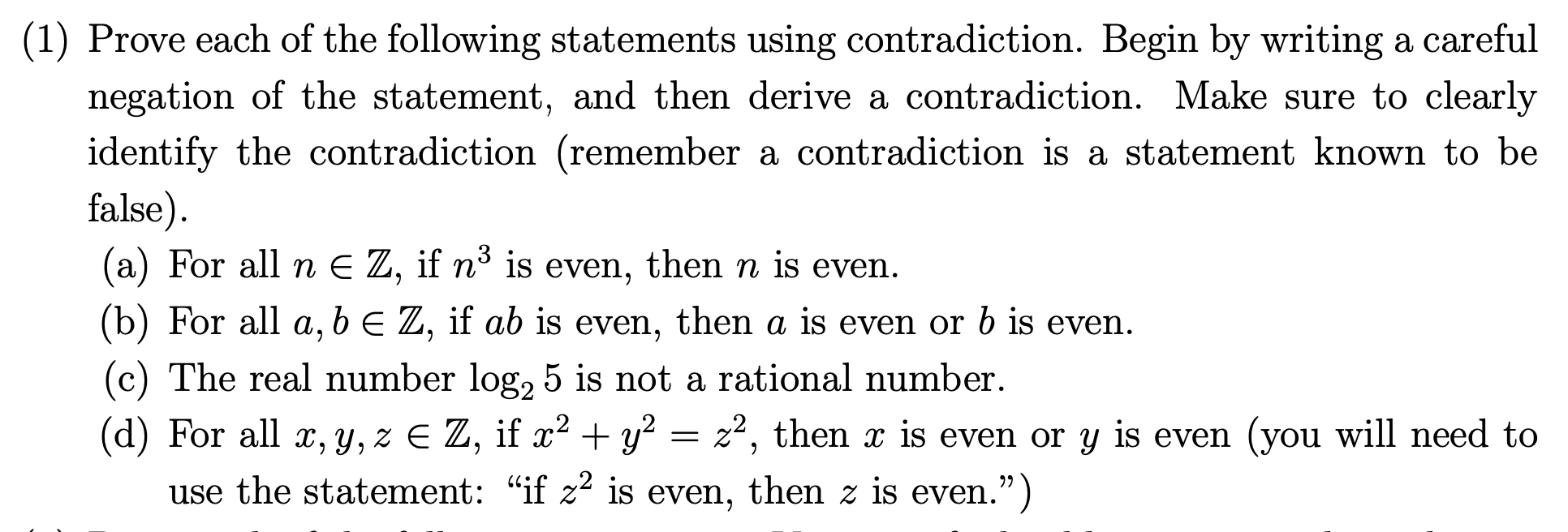 Solved (1) Prove each of the following statements using | Chegg.com