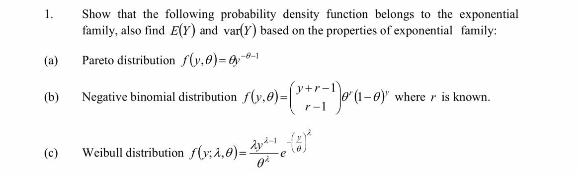 Solved 1. Show that the following probability density | Chegg.com