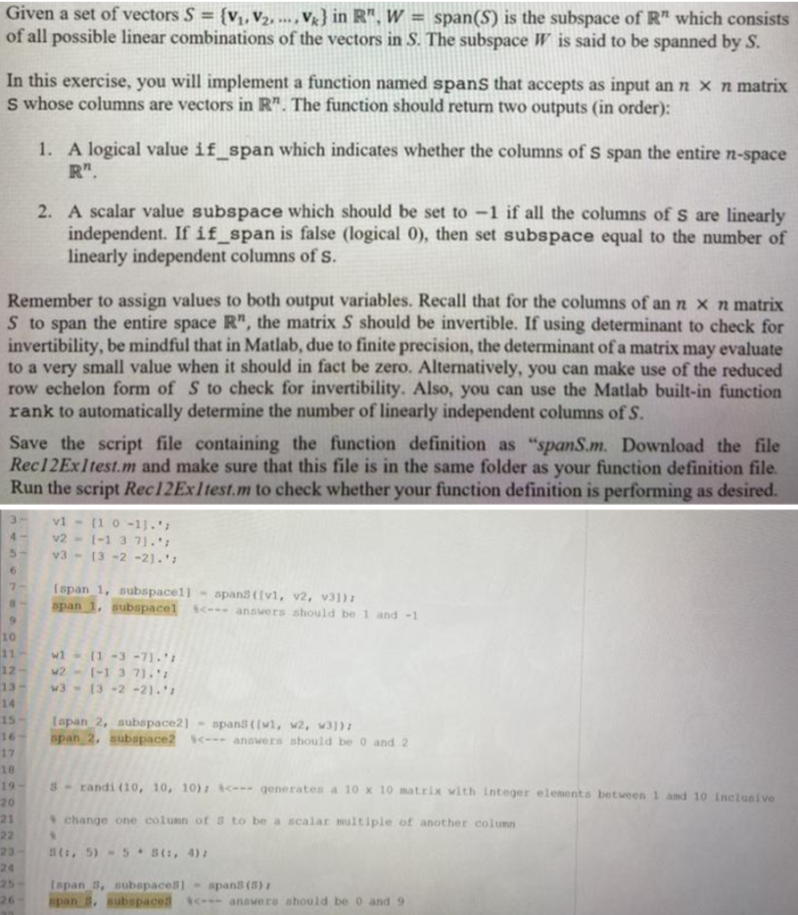 Solved Please Write A Function Using Matlab Code The Code 5229