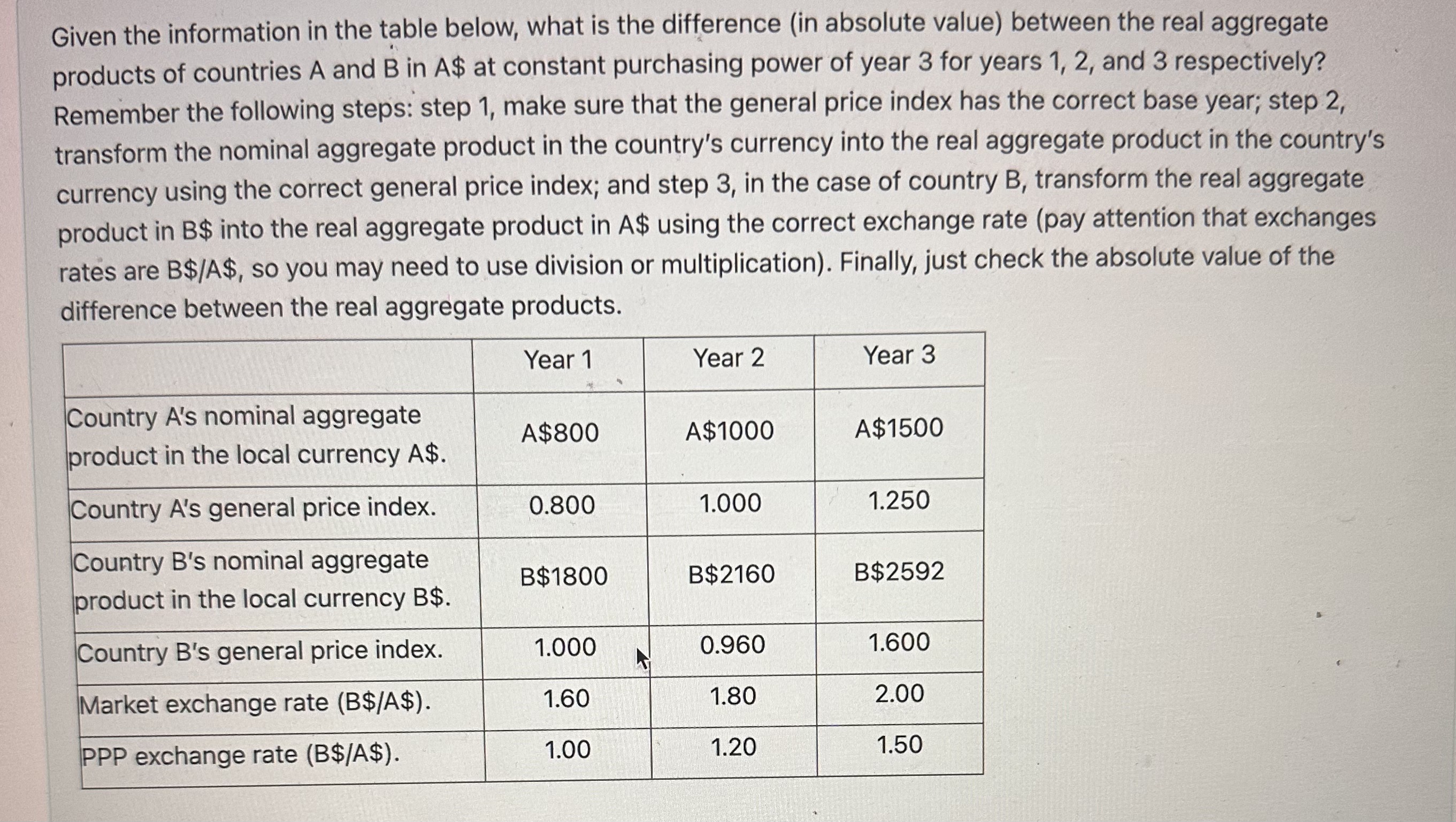 Solved Given the information in the table below, what is the | Chegg.com