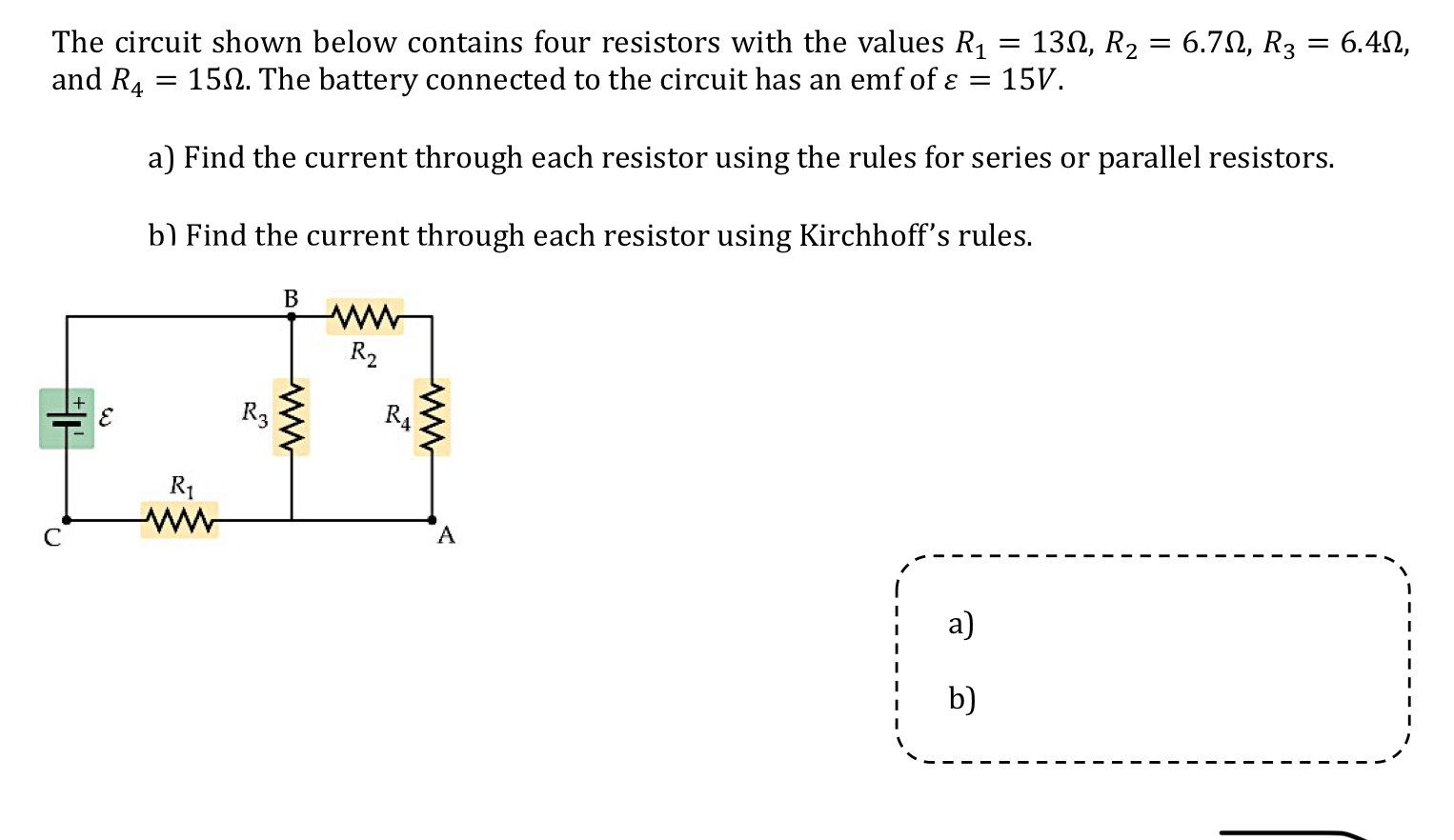 Solved The circuit shown below contains four resistors with | Chegg.com
