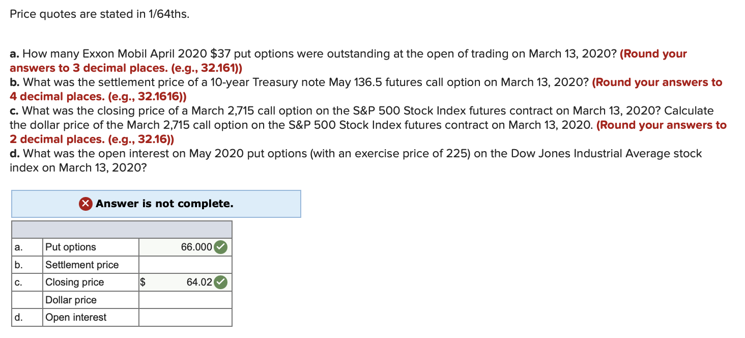 Solved Price quotes are stated in 1/64 ths. a. How many | Chegg.com