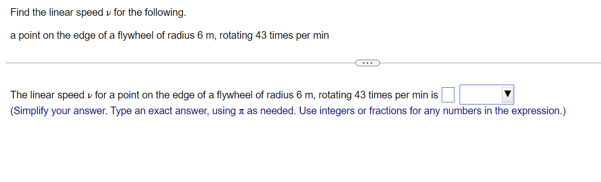 Solved Find the linear speed ν for the following. a point on | Chegg.com