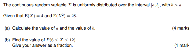 Solved . The continuous random variable X is uniformly | Chegg.com