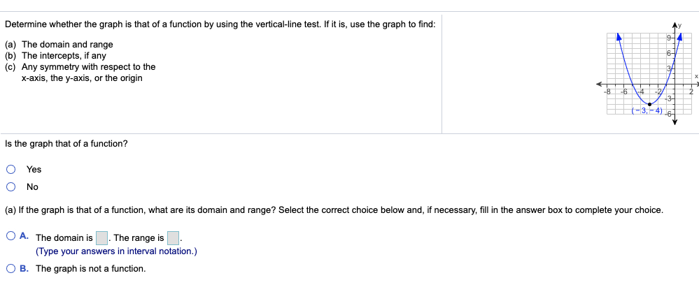 Solved Determine whether the graph is that of a function by | Chegg.com