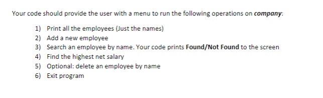 Create the class Employee with int id, String name, | Chegg.com
