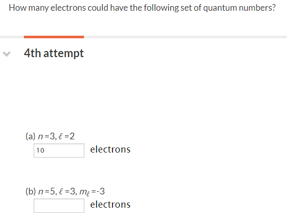 Solved How many electrons could have the following set of | Chegg.com