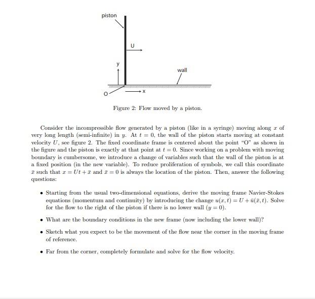 Figure 2: Flow moved by a piston. Consider the | Chegg.com