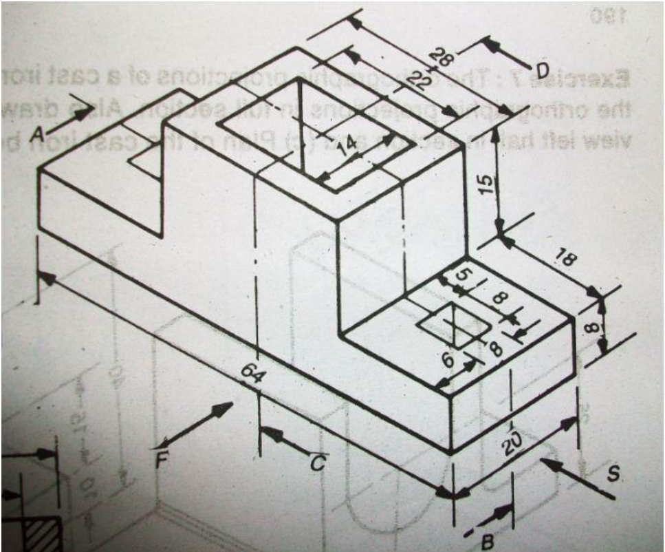 Solved A Figure 1 shows an isometric view of an object. | Chegg.com