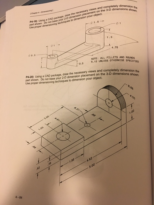 Solved Using a CAD package, draw the necessary views and | Chegg.com