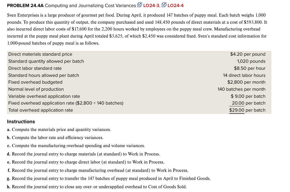 Solved PROBLEM 24.4A Computing and Journalizing Cost | Chegg.com Solved PROBLEM 24.4A Computing and Journalizing Cost | Chegg.com