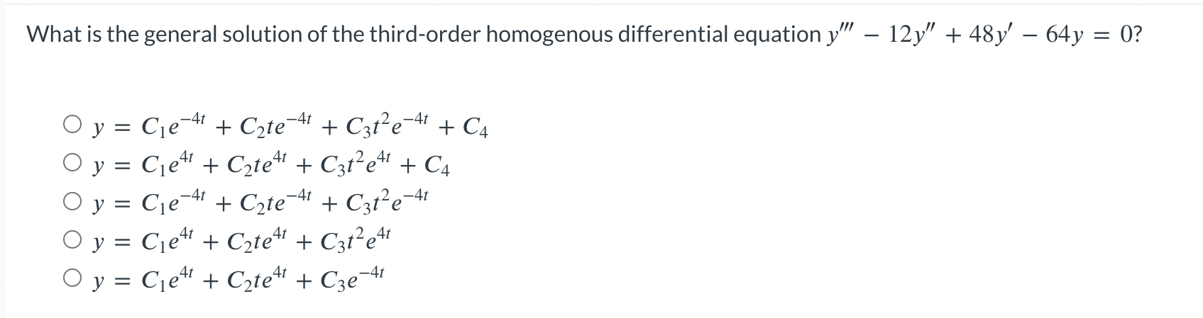 Solved by an EXPERT What is ﻿the general solution of ﻿the third-order | Chegg.com