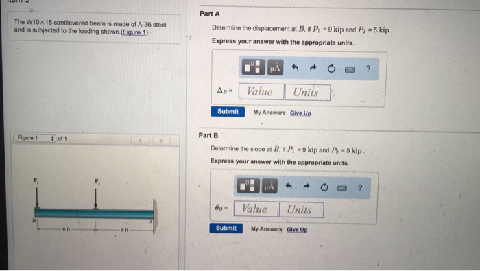 Solved The W10 times 15 cantilevered beam is made of A-36 | Chegg.com
