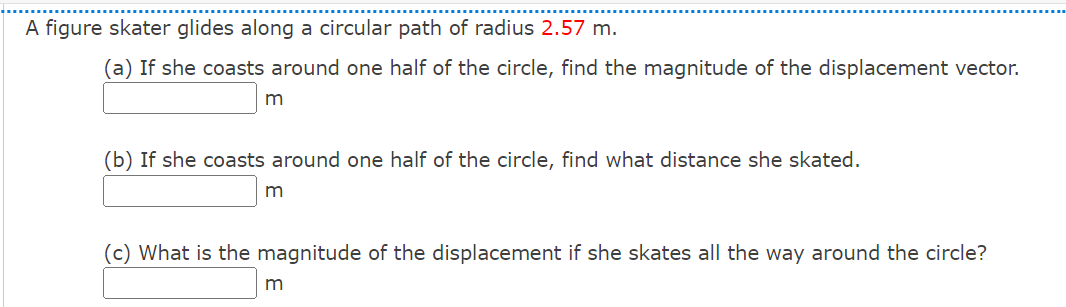 Solved A figure skater glides along a circular path of | Chegg.com