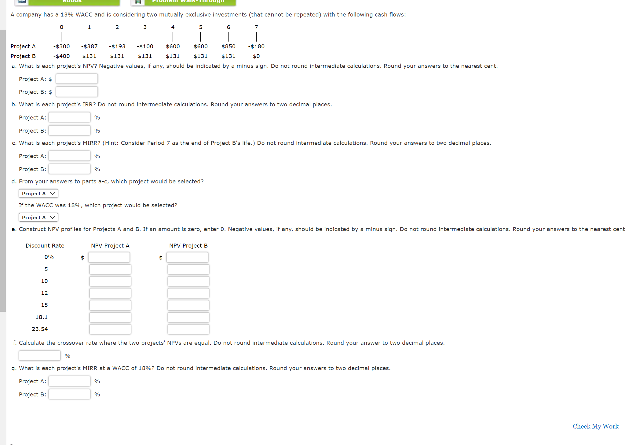 Solved f. Calculate the crossover rate where the two | Chegg.com