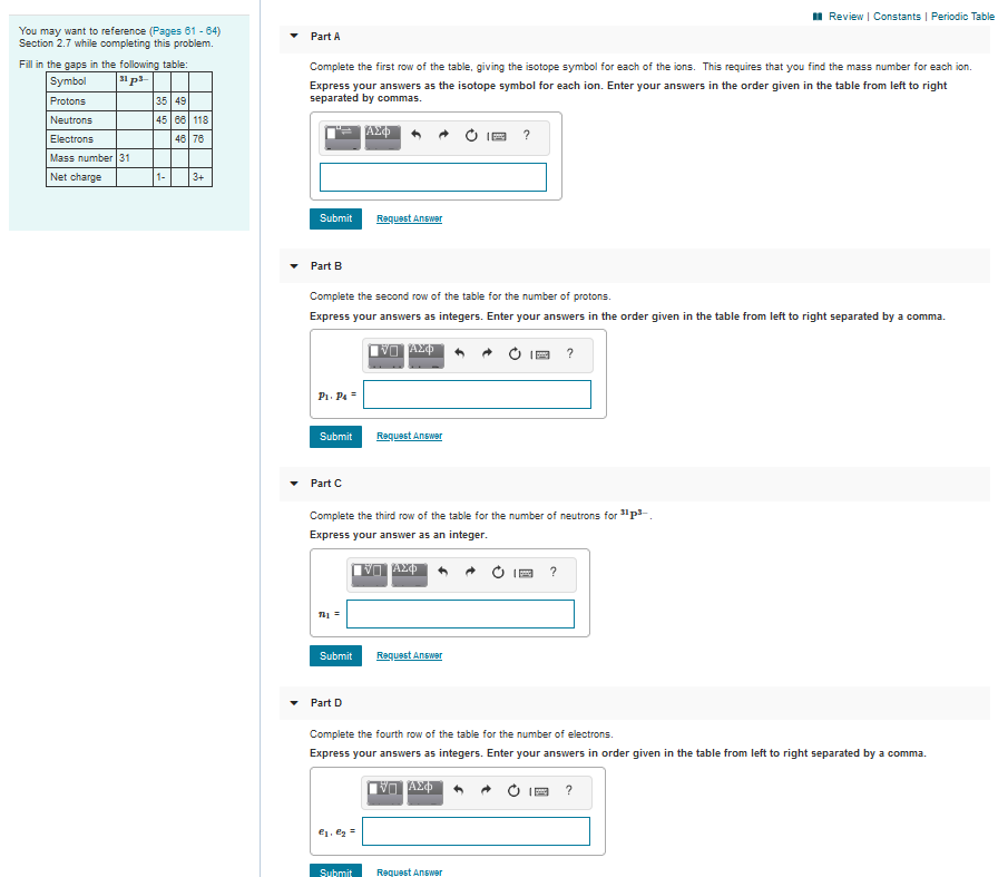 Solved Review Constants Periodic Table Part A You may want | Chegg.com