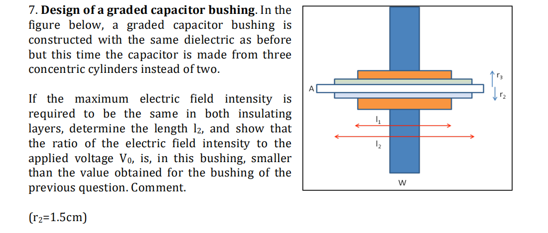 Solved 7. Design of a graded capacitor bushing. In the | Chegg.com