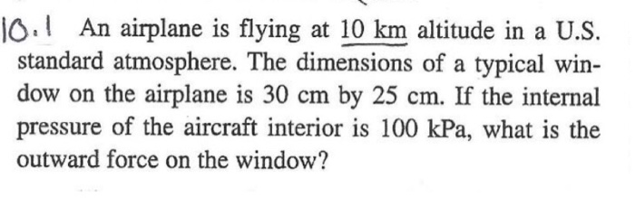 Solved io.I An airplane is flying at 10 km altitude in a | Chegg.com