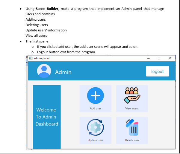 Solved Using Scene Builder, make a program that implement an | Chegg.com