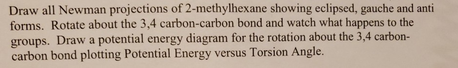 Solved 2. Draw ethane in wedge and dash depiction, sawhorse | Chegg.com