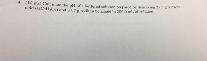 Solved Calculate the pH of a buffered solution prepared by | Chegg.com
