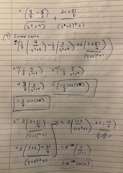 Solved b) Use Laplace transforms, and the s-shifting theorem | Chegg.com