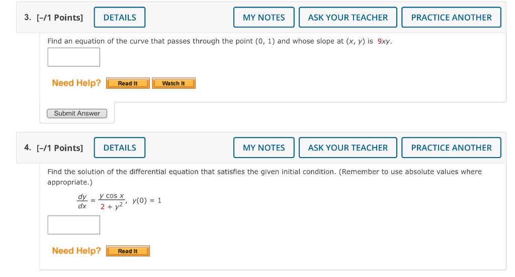 Solved Find An Equation Of The Curve That Passes Through The 