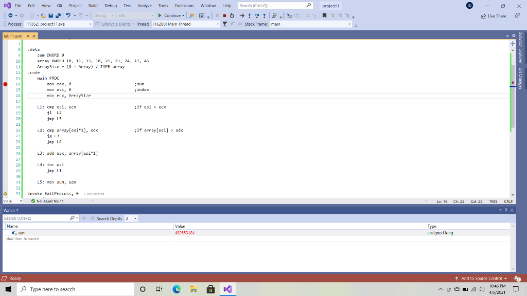 We have to convert a pseudocode into assembly | Chegg.com