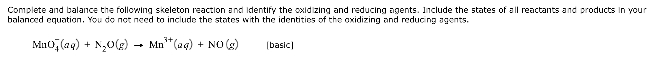 Solved Complete And Balance The Following Skeleton Reaction