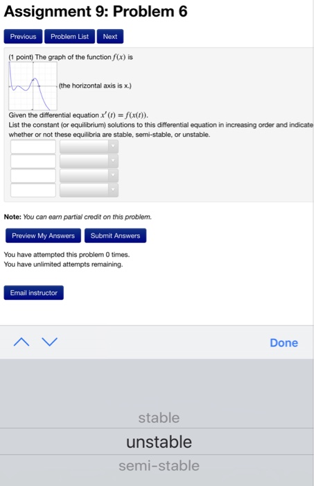 Solved Assignment 9: Problem 6 Previous Problem ListNext 1 | Chegg.com