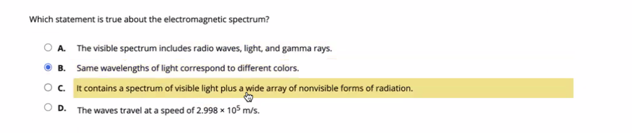 Solved Which statement is true about the electromagnetic | Chegg.com