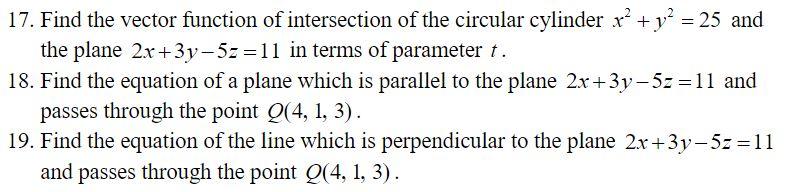 Solved 17. Find the vector function of intersection of the | Chegg.com