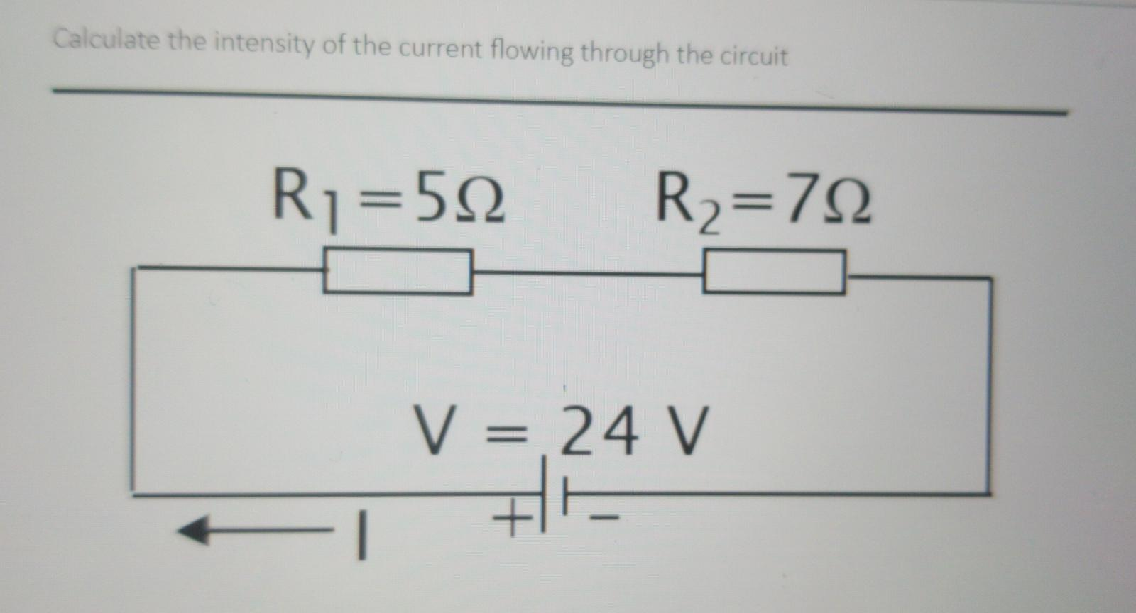 Solved Calculate the intensity of the current flowing | Chegg.com