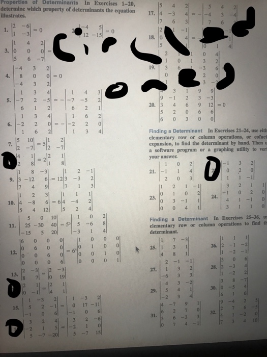 Solved Properties of Determinants In Exercises 1-20, | Chegg.com Solved Properties of Determinants In Exercises 1-20, | Chegg.com