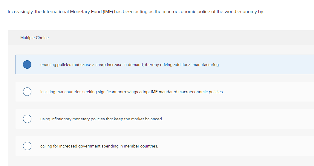 Solved Increasingly, the International Monetary Fund (IMF) | Chegg.com