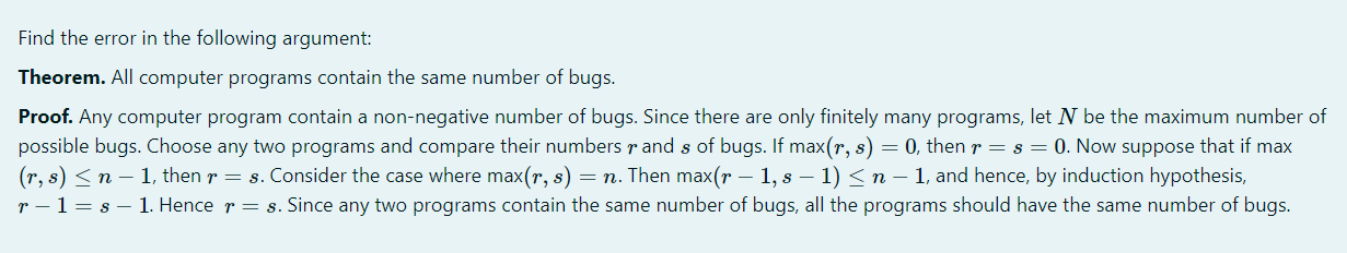 Solved Find the error in the following argument: Theorem. | Chegg.com